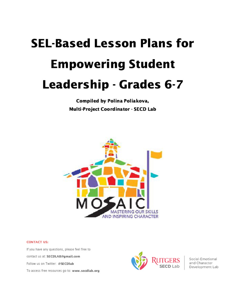 SEL Leadership Lesson Plans for Grades 6-7 | PDF | Empathy | Bullying