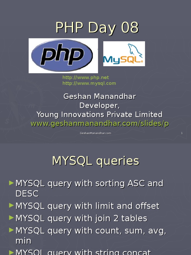 08 PHP MYSQL Complex Queries Functions | PDF | Application Software | Data