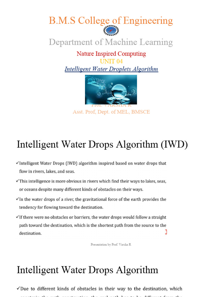 Intelligent Water Drops Algorithm Overview | PDF | Mathematical ...