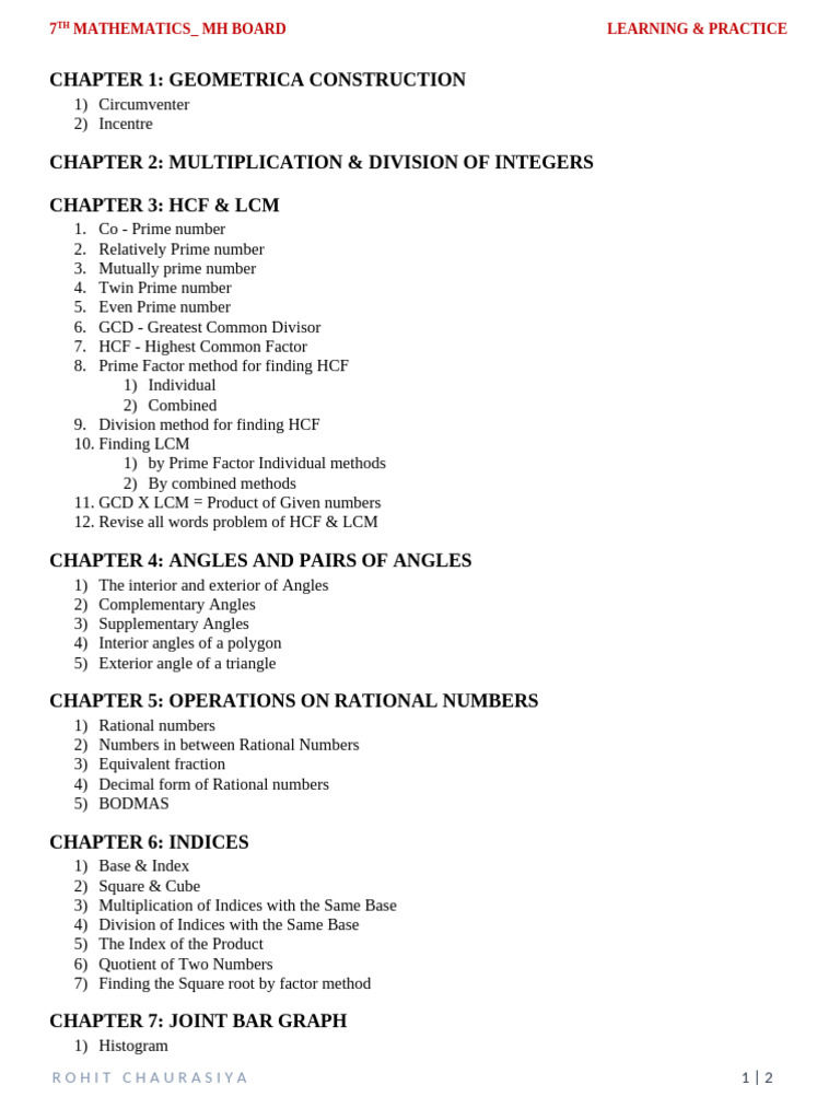7th Grade Math Concepts and Practice | PDF