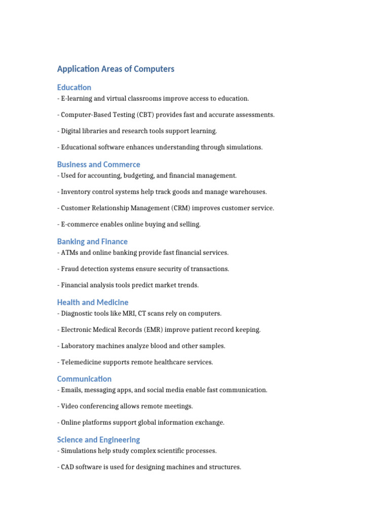 Key Computer Applications Across Industries | PDF | Simulation ...