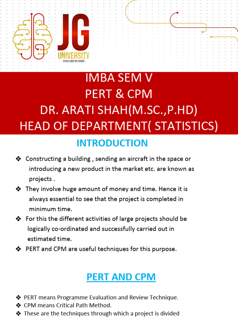 PERT and CPM Techniques Explained | PDF | Applied Mathematics
