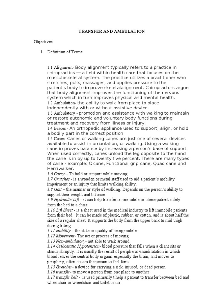 HC - Transfer and Ambulation | PDF | Wheelchair | Walking