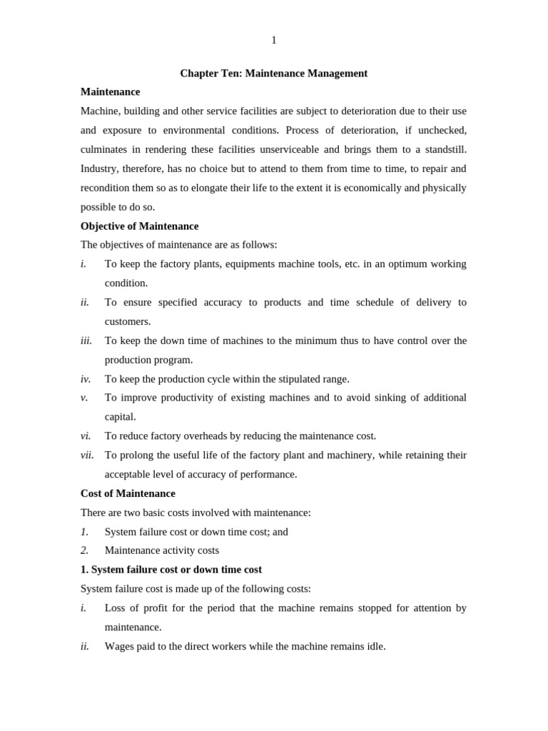 Maintenance Management Strategies | PDF