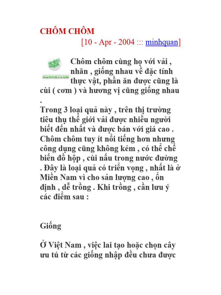 CHÔM CHÔM | PDF