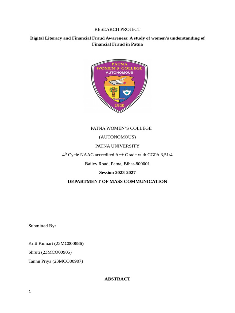 Research Project Final Draft | PDF | Cybercrime | Literacy