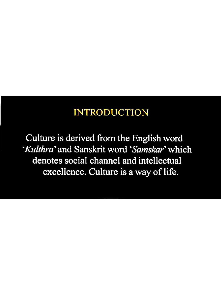 Culture Part - I | PDF