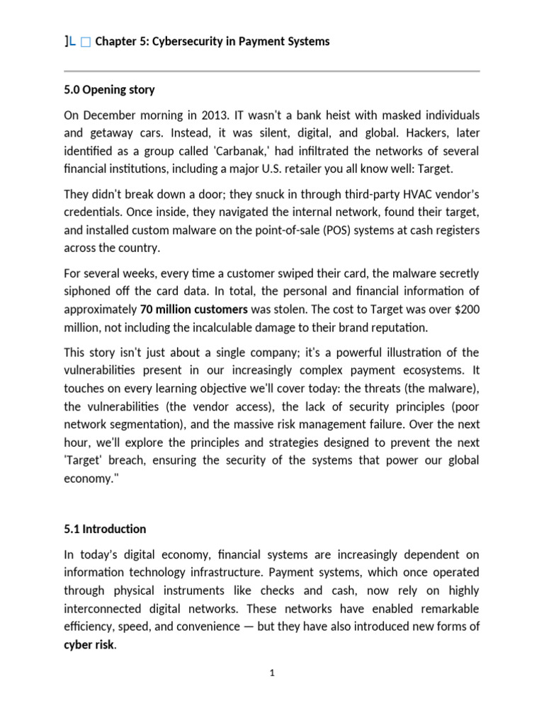 Cybersecurity Risks in Payment Systems | PDF | Security | Computer Security