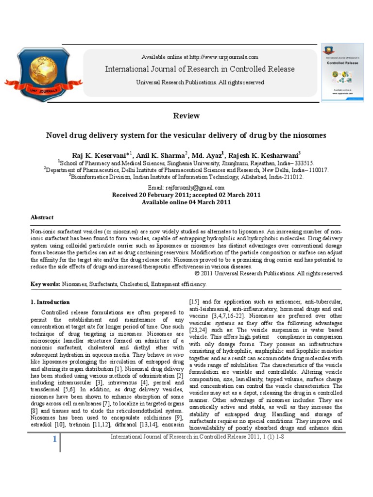 International Journal of Research in Controlled Release | PDF ...