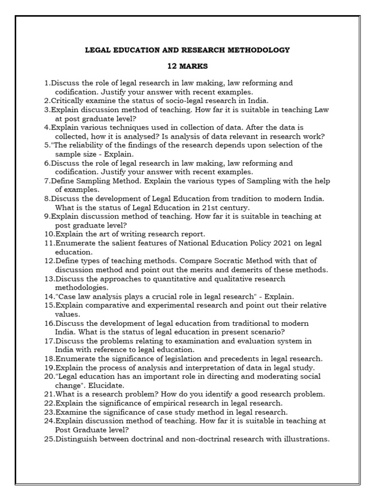 Legal Education and Research Methodology | PDF | Methodology | Inquiry