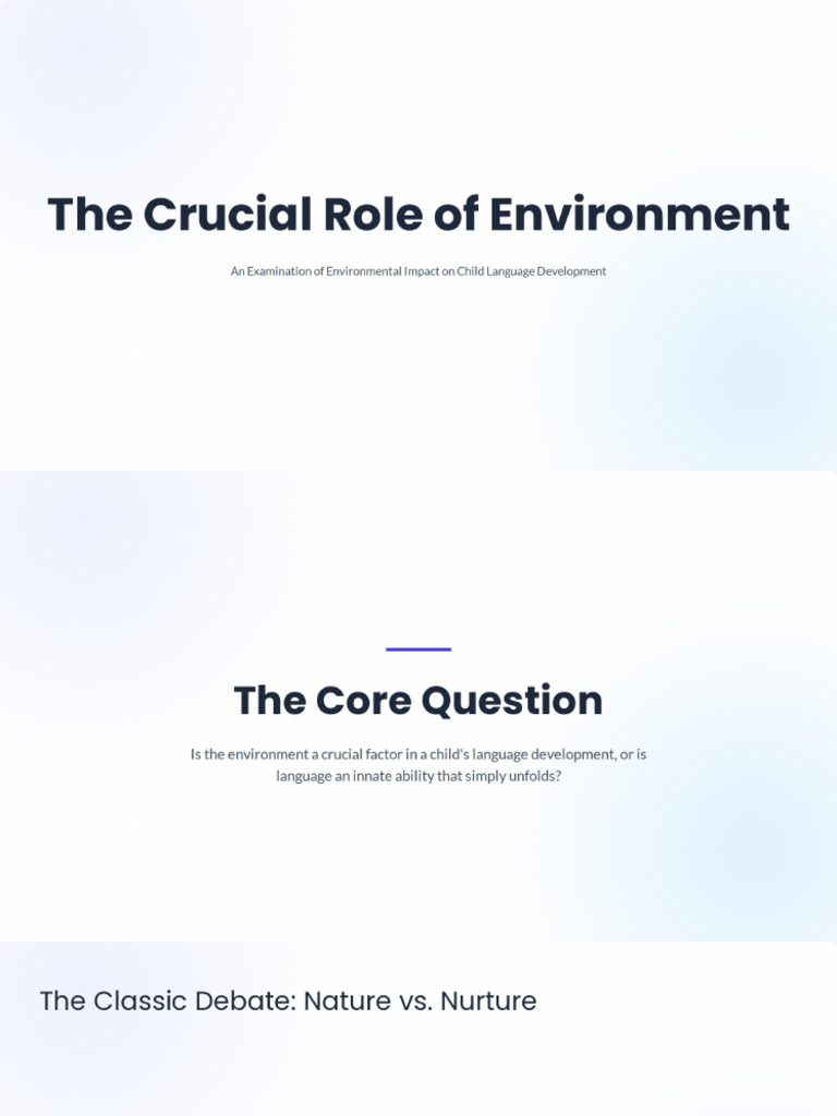 The Crucial Role of Environment in Language Development | PDF
