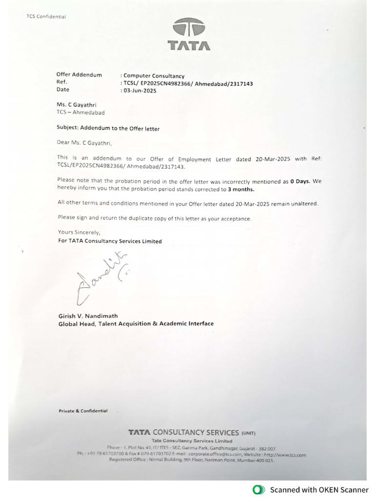 Offer Letter Addendum | PDF