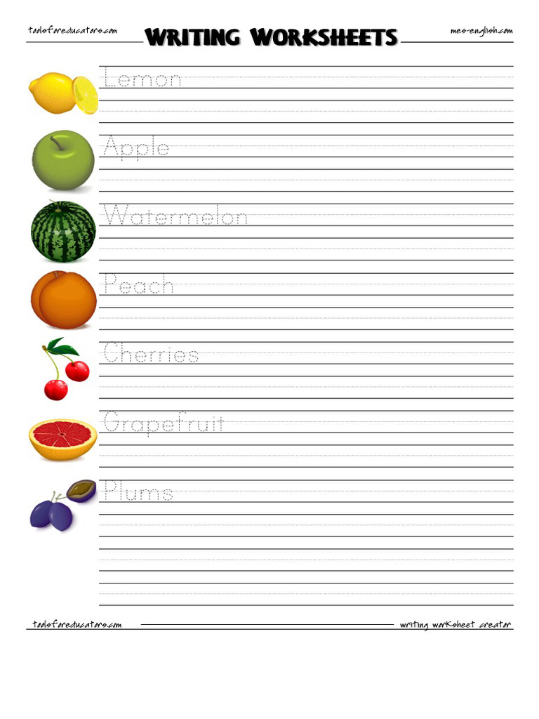 Fruit Writing 2 | PDF