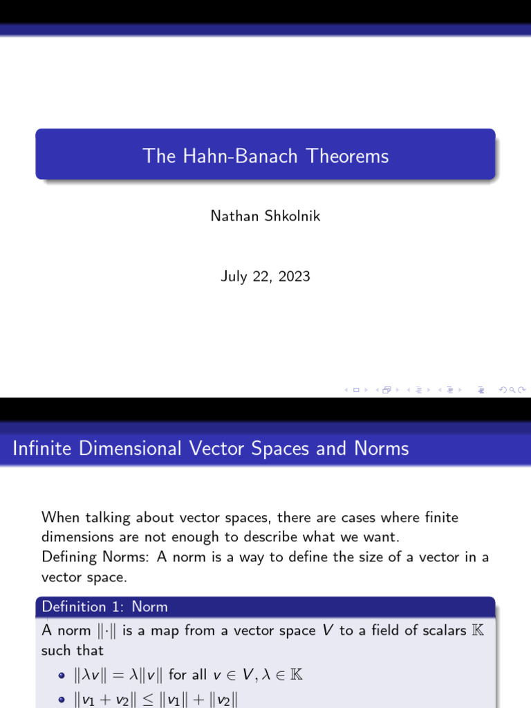 Understanding Hahn-Banach Theorems | PDF | Vector Space | Mathematical ...