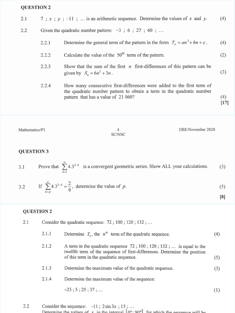 Sequence and Series 2020-2024 | PDF | Numbers | Algebra