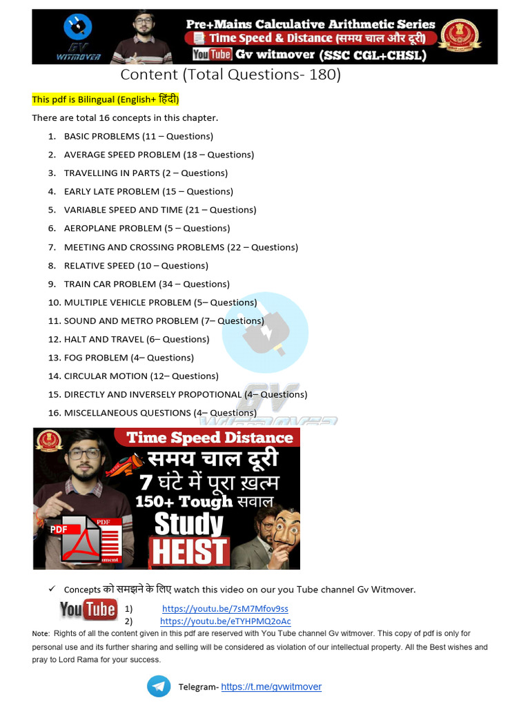 Time Speed Distance | PDF