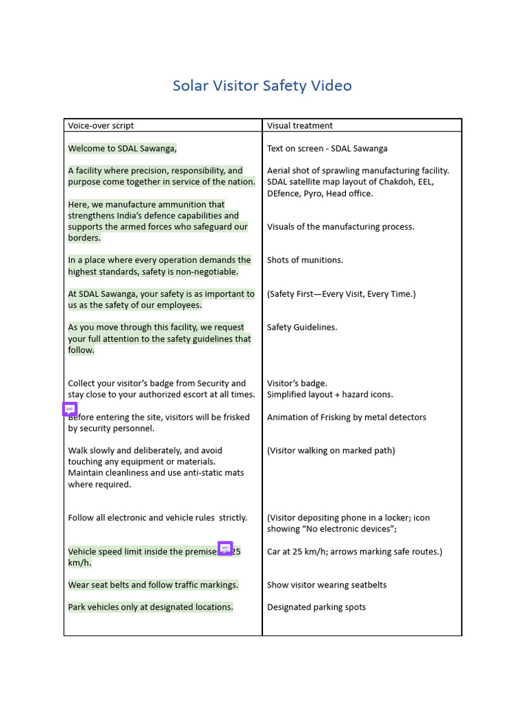 Solar Visitor Safety Video V4 | PDF | Emergency Evacuation | Safety