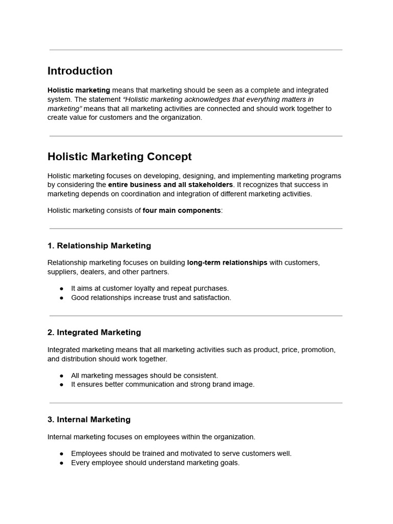 Holistic Marketing | PDF