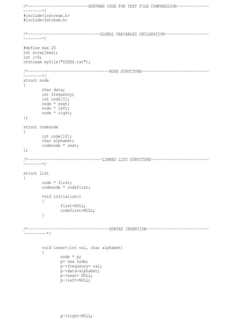 Huffman Coding in C++ | PDF | Data Management | Theoretical Computer Science