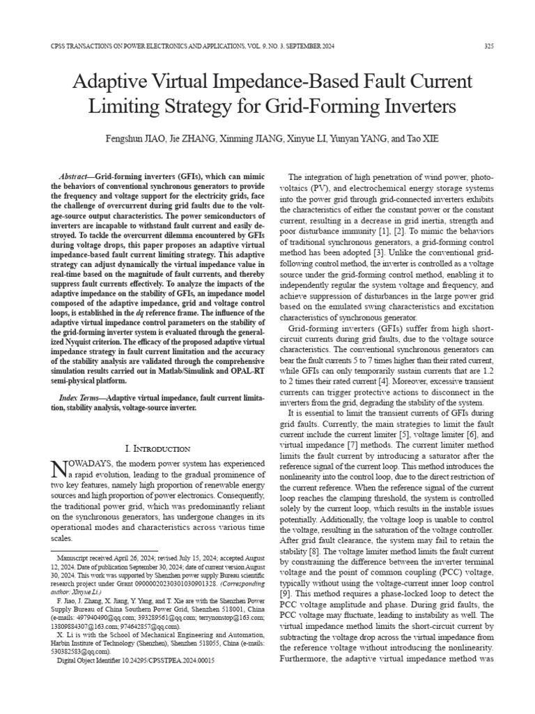 Adaptive Fault Current Limiting for GFIs | PDF | Electrical Impedance ...
