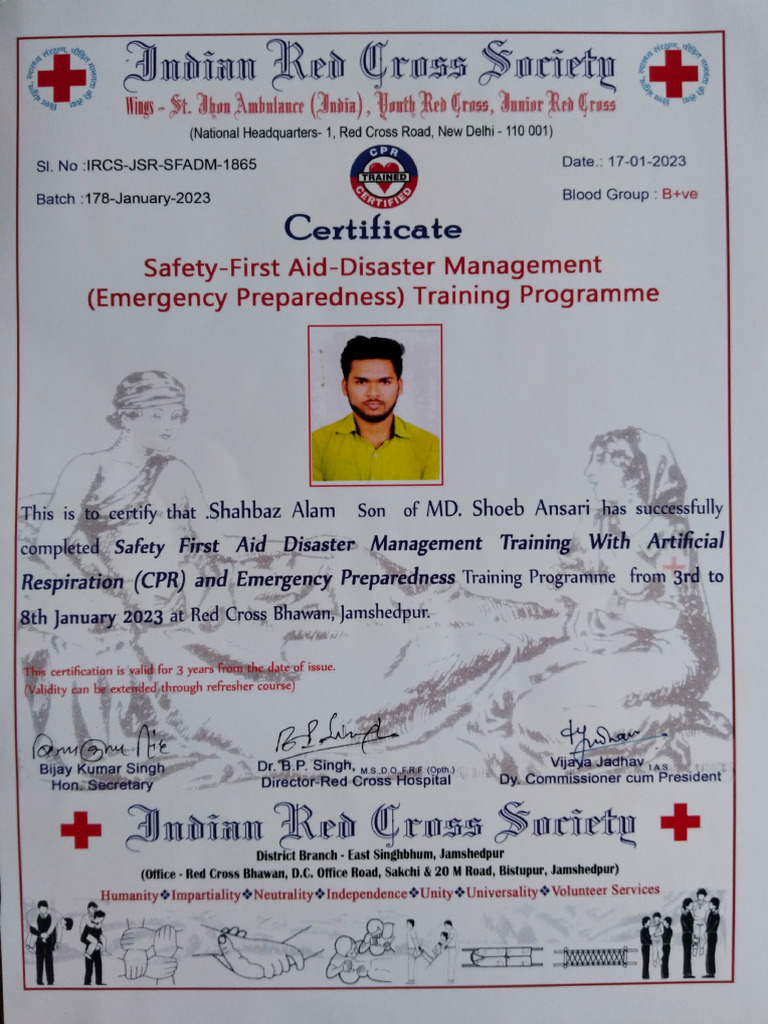 Safety First Aid Training Certificate | PDF