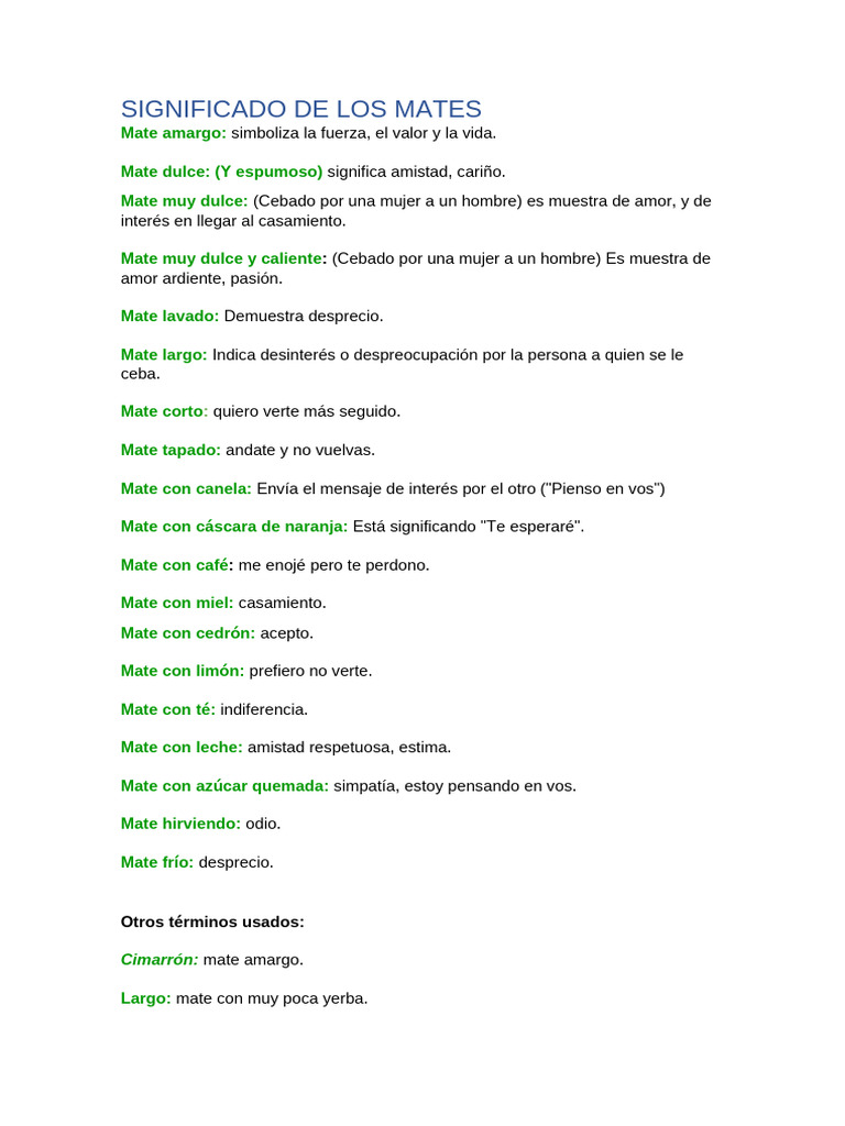 Significado y Preparación del Mate | PDF | Té