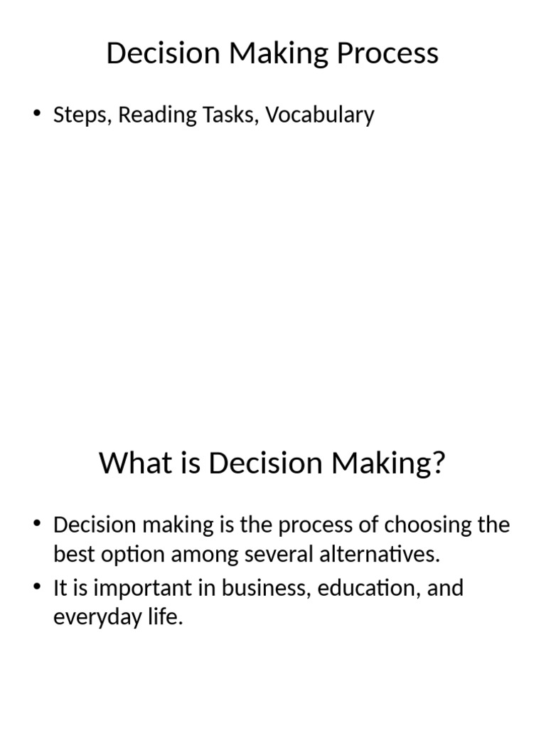 Decision Making Process | PDF