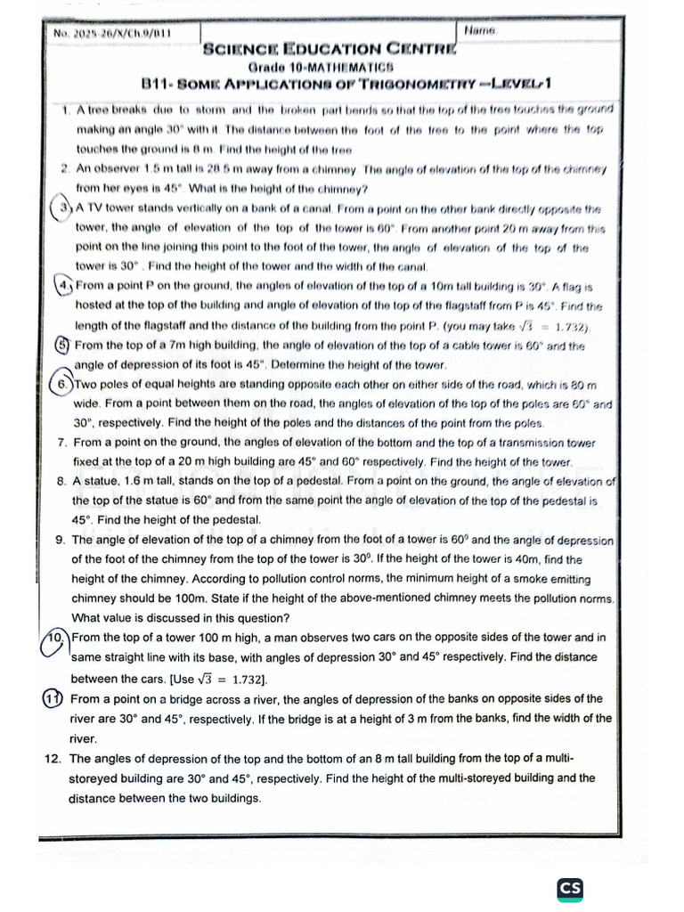 SEC Application For Trigonometry | PDF