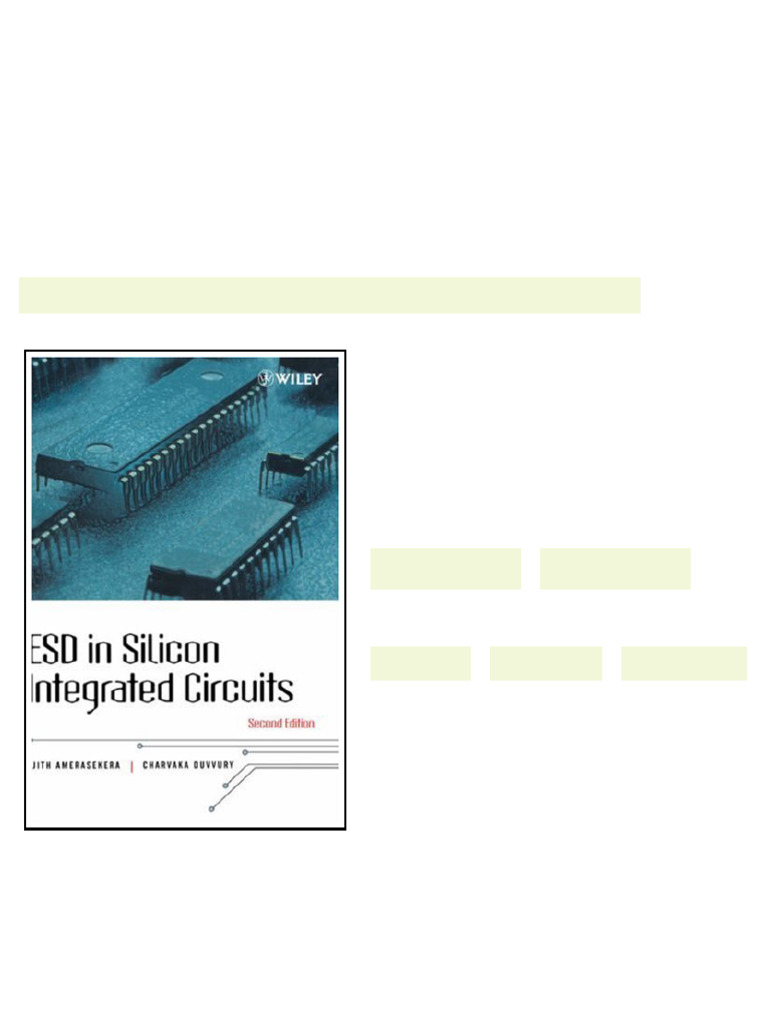 ESD In Silicon Integrated Circuits 2nd ed Edition E. Ajith Amerasekera ...