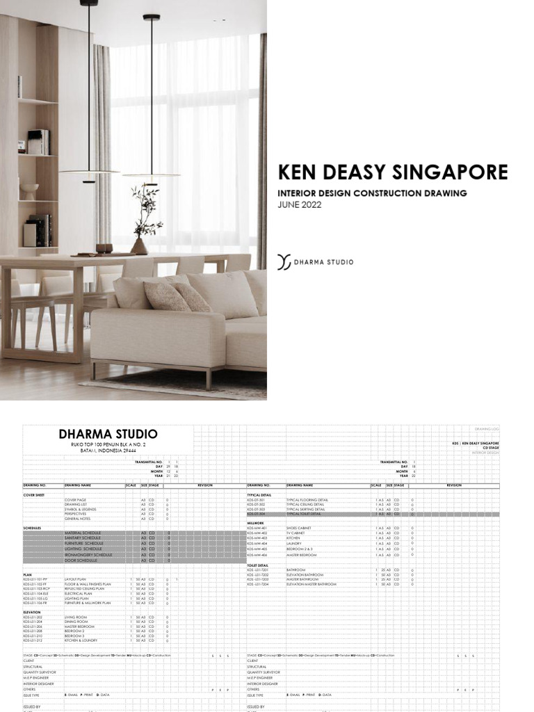 Ken Deasy Singapore Interior Design Drawings | PDF | Lumber | Wood