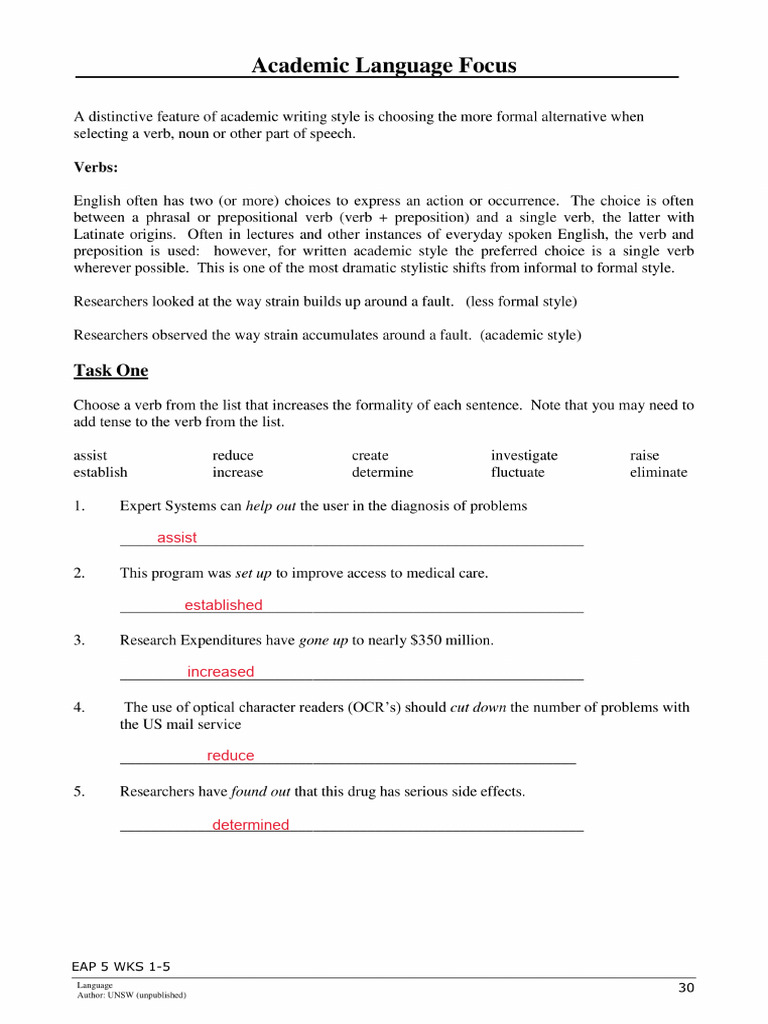Key Action Verbs for Effective Writing | PDF