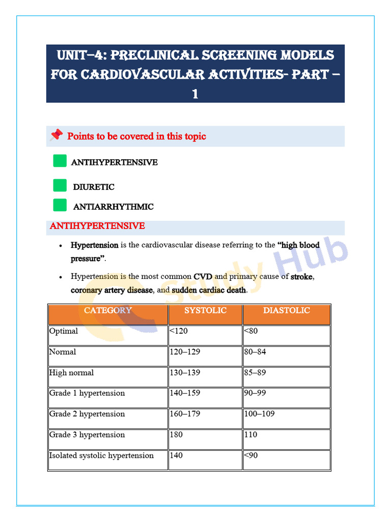 Pharmacological Screening Methods Unit-4 - Watermarked | PDF | Kidney ...
