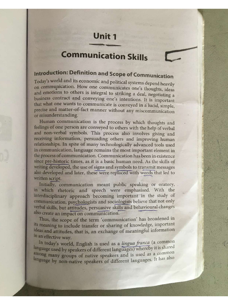 Study Material For English Communication Skills | PDF