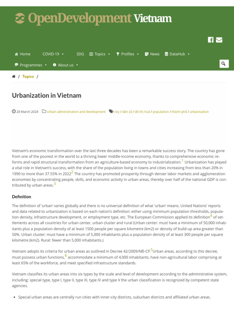Urbanization Trends in Vietnam | PDF | Urbanization | City