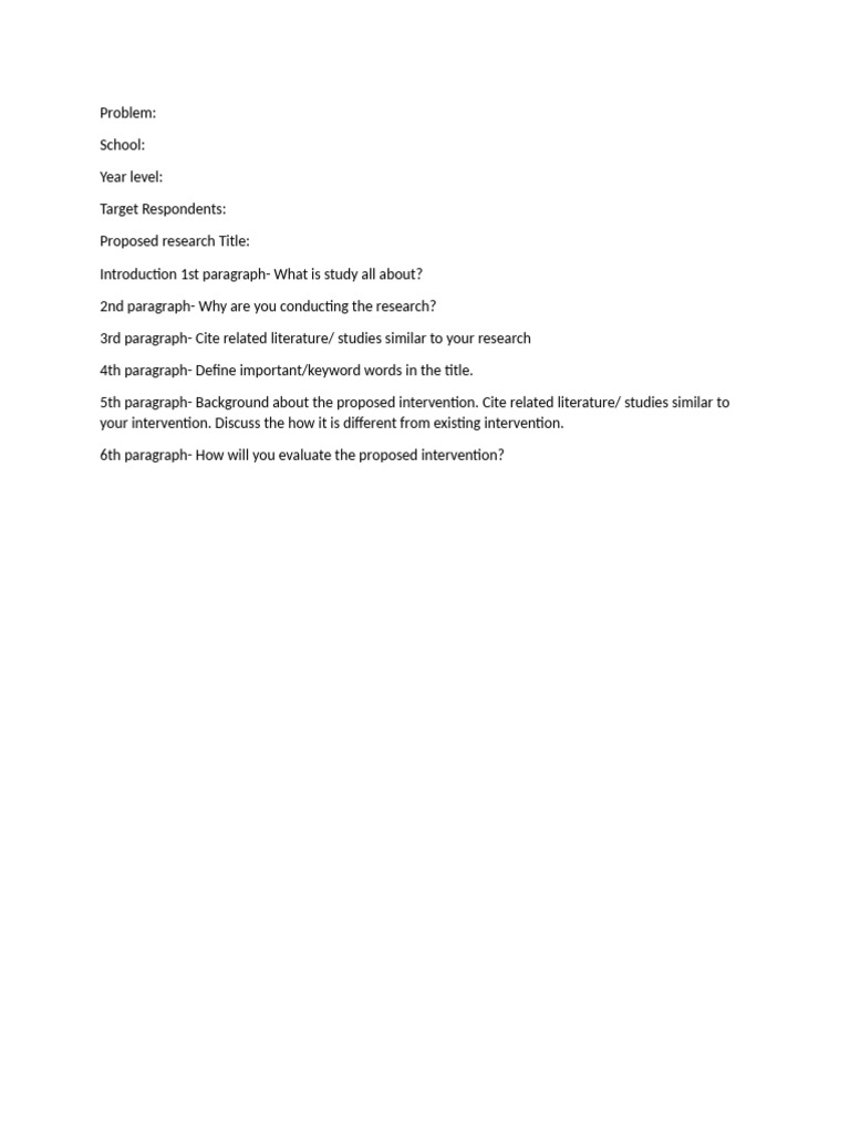 Research Proposal Framework Guide | PDF