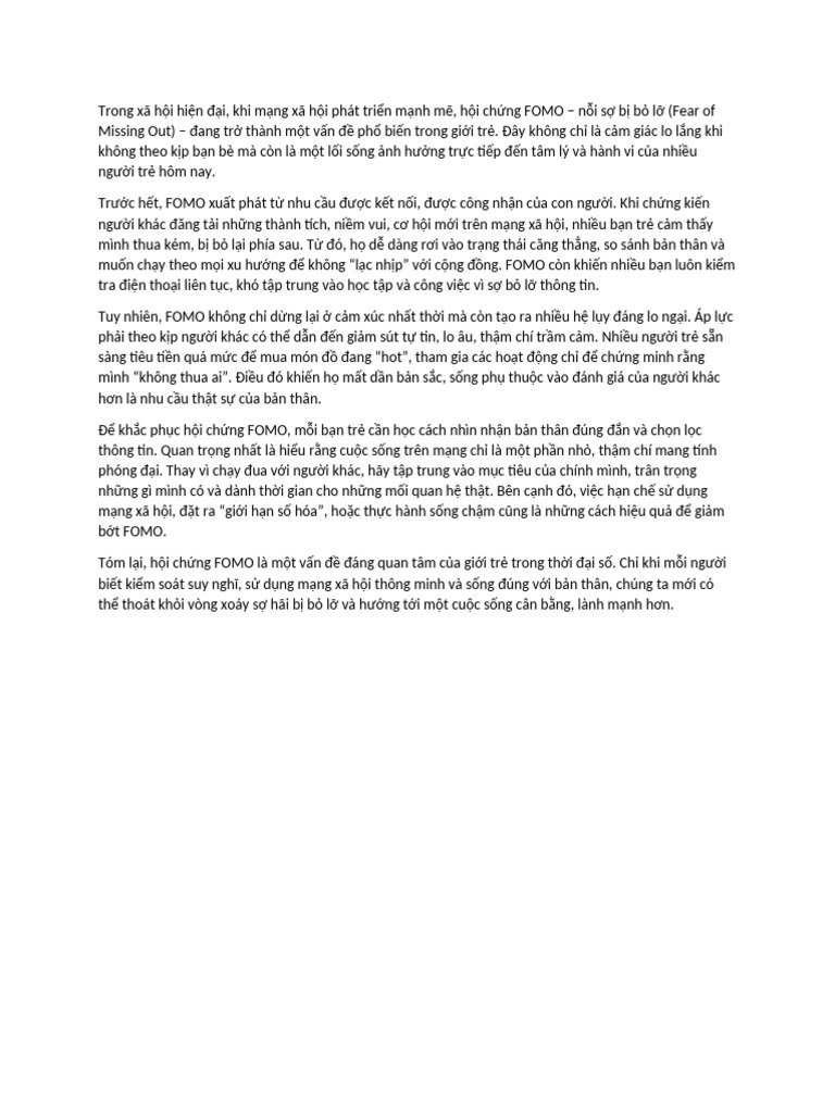 Fomo | PDF