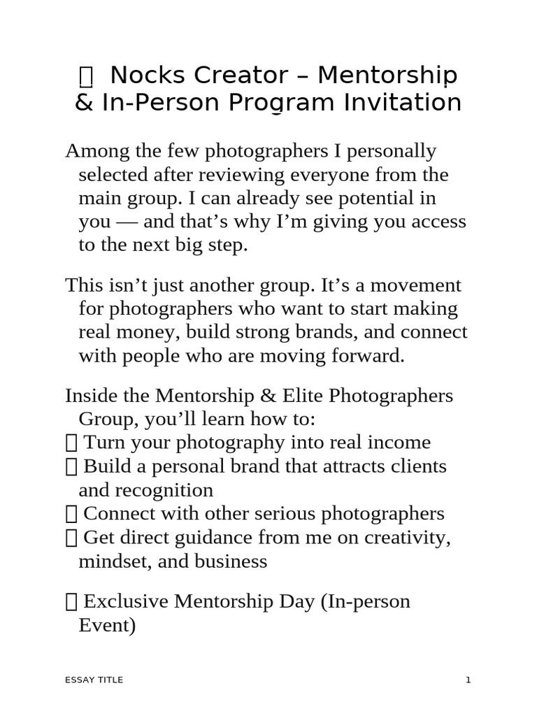 Nocks Creator Program & Invitation 2 | PDF