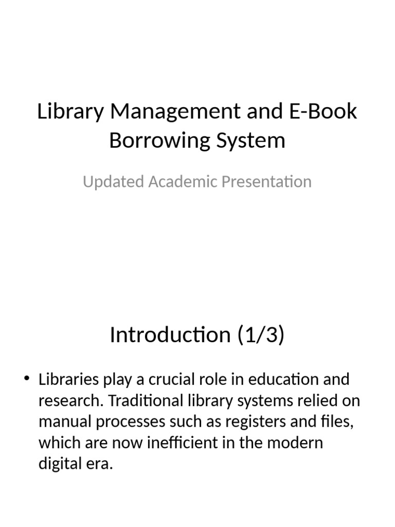 Updated Library Management Introduction | PDF
