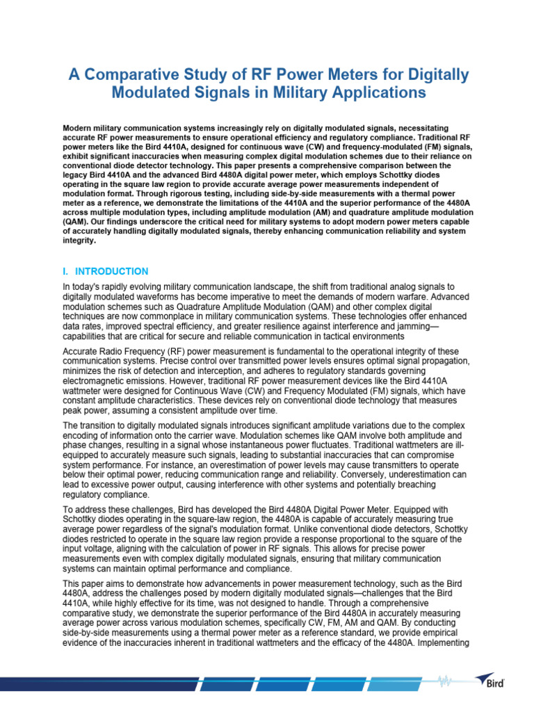 Bird Comparative Study of RF Power Meters for Digitally Modulated ...