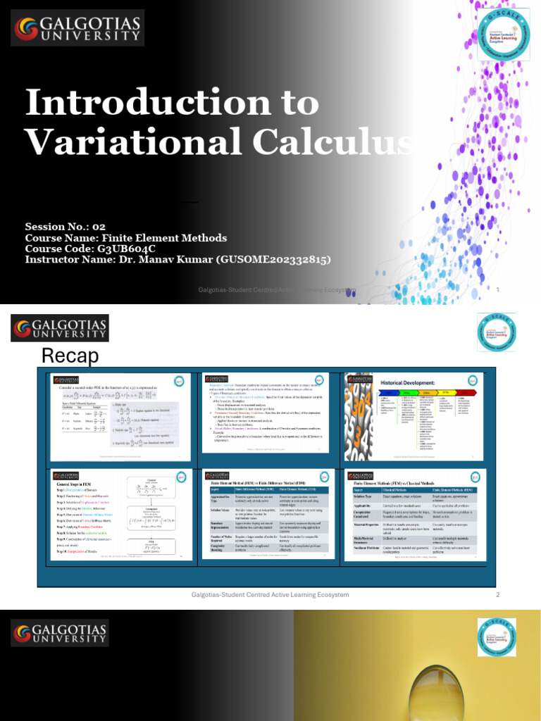 Variational Calculus in Finite Element Methods | PDF | Calculus Of ...
