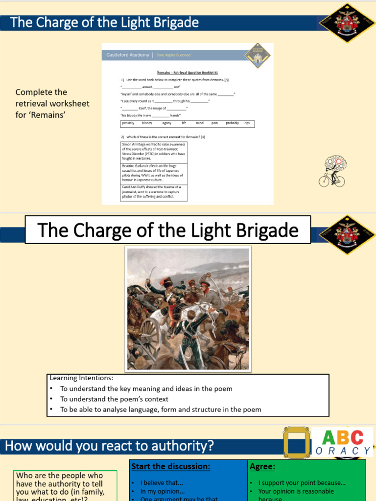 CAS MASTER Charge of the Light Brigade.pptx.1 | PDF | Poetry