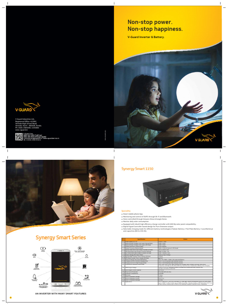 V-Guard Smart Inverter & Battery Features | PDF | Mains Electricity ...