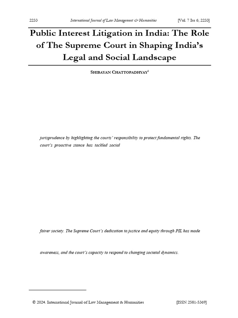 Supreme Court's Role in India's PIL Evolution | PDF | Justice | Crime ...
