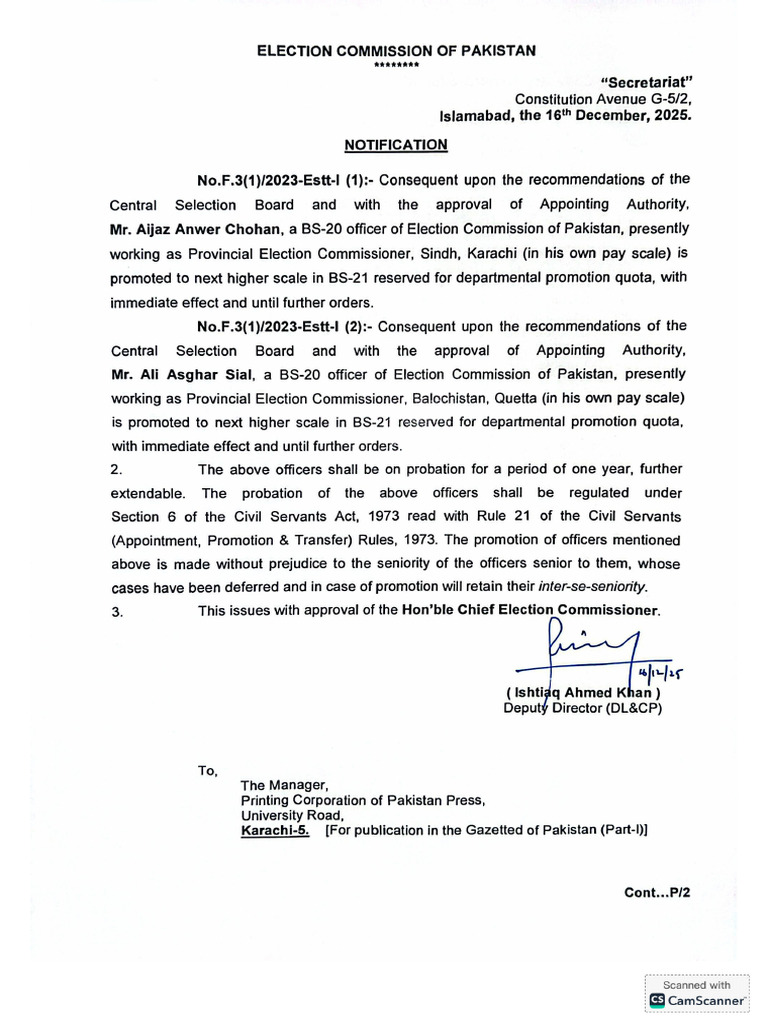 Notification (BS 20 To 21) | PDF