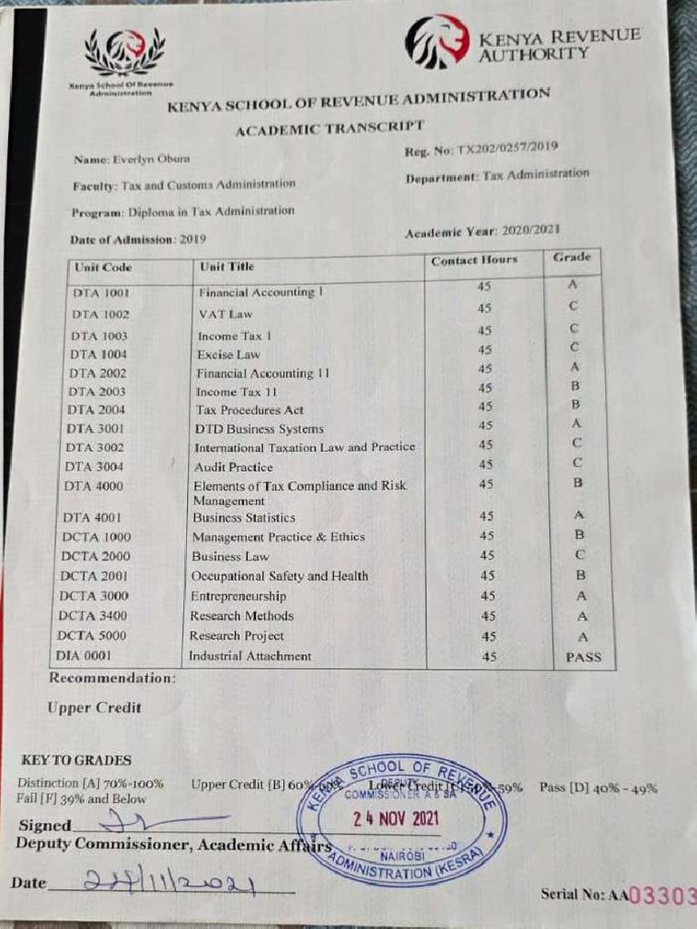 Scanned Transcipt | PDF