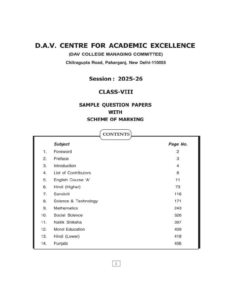 NoticeBoard - VIII Sample Paper 2025-2026f2 | PDF