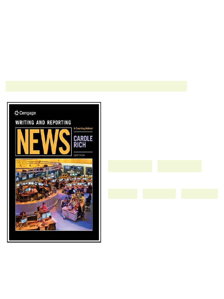 Writing and Reporting News A Coaching Method 8th Edition Carole Rich ...