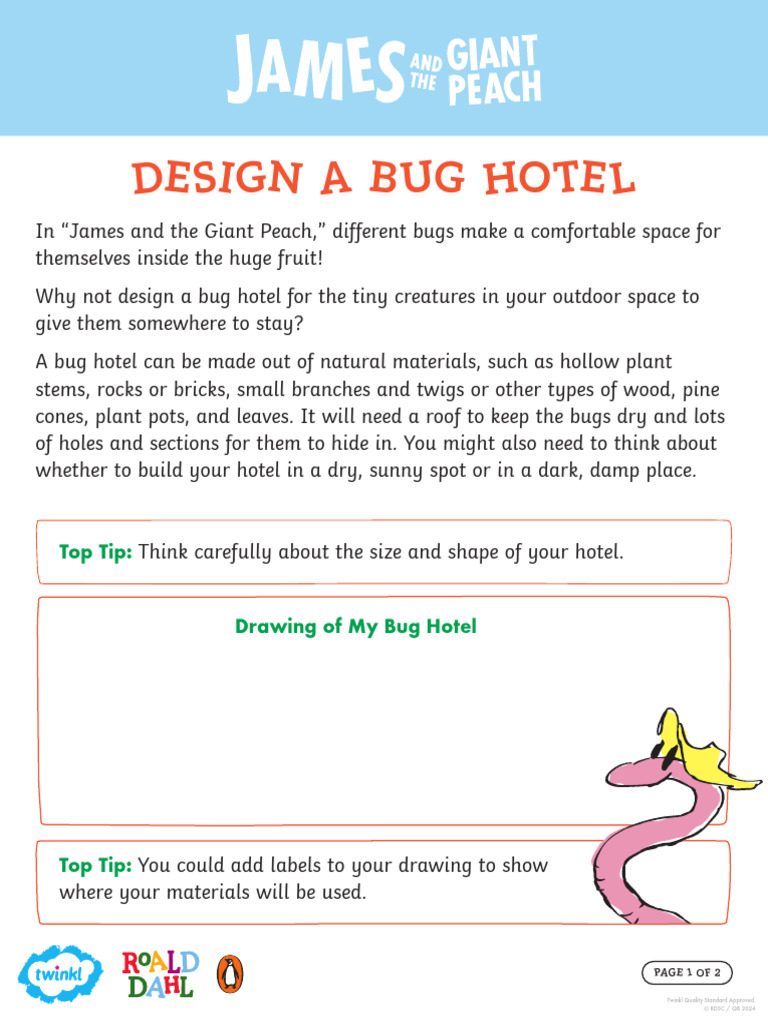 James and the Giant Peach Design a Bug Hotel Activity Us e 1738850703 ...
