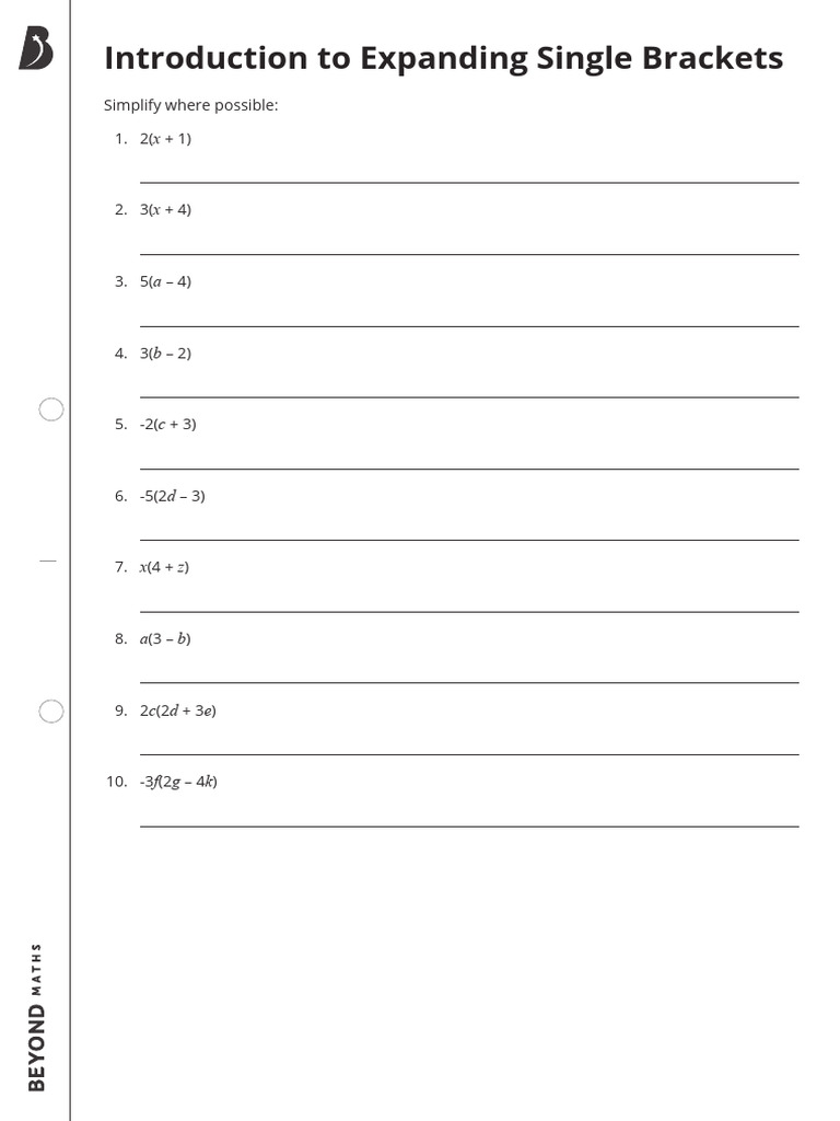 Expanding Single Brackets Guide | PDF