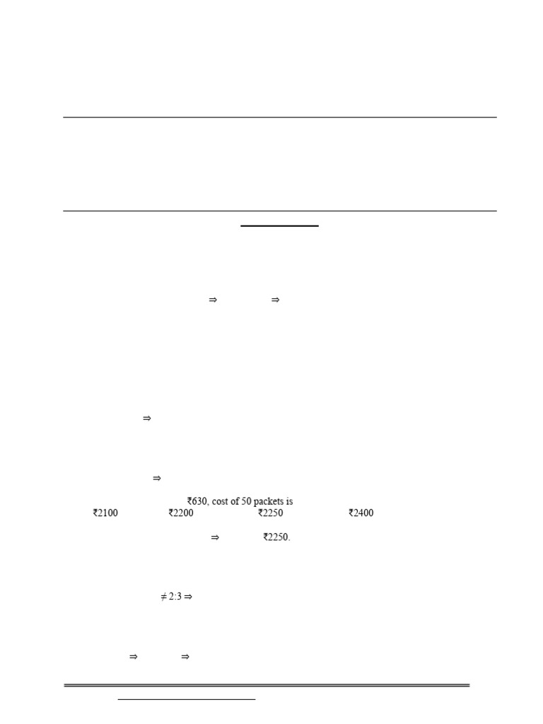 Class VIII Proportional Reasoning Practice Paper | PDF | Ratio